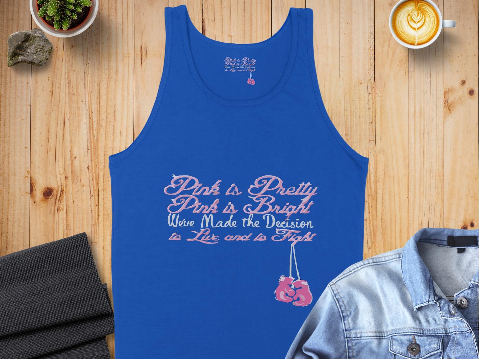 Pink is Pretty Pink is Bright Tank Top, Inspirational Boxing Tank Top ...