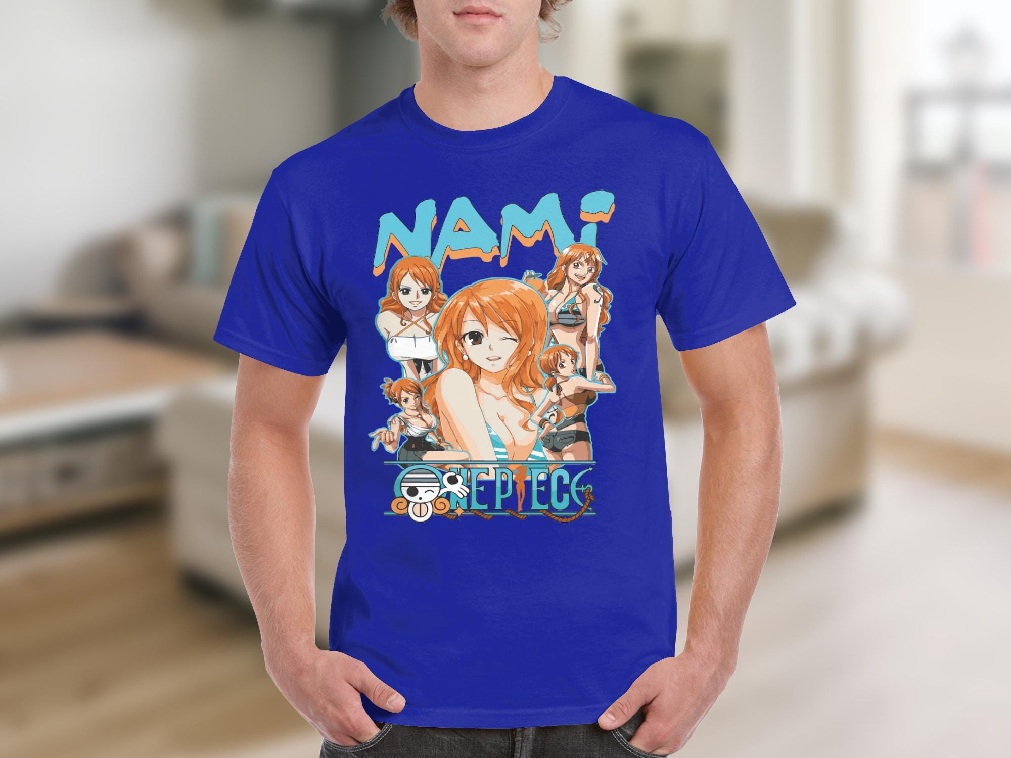 One Piece Nami T-shirt Anime Fan Art Graphic Tee Gift for Otaku Casual ...