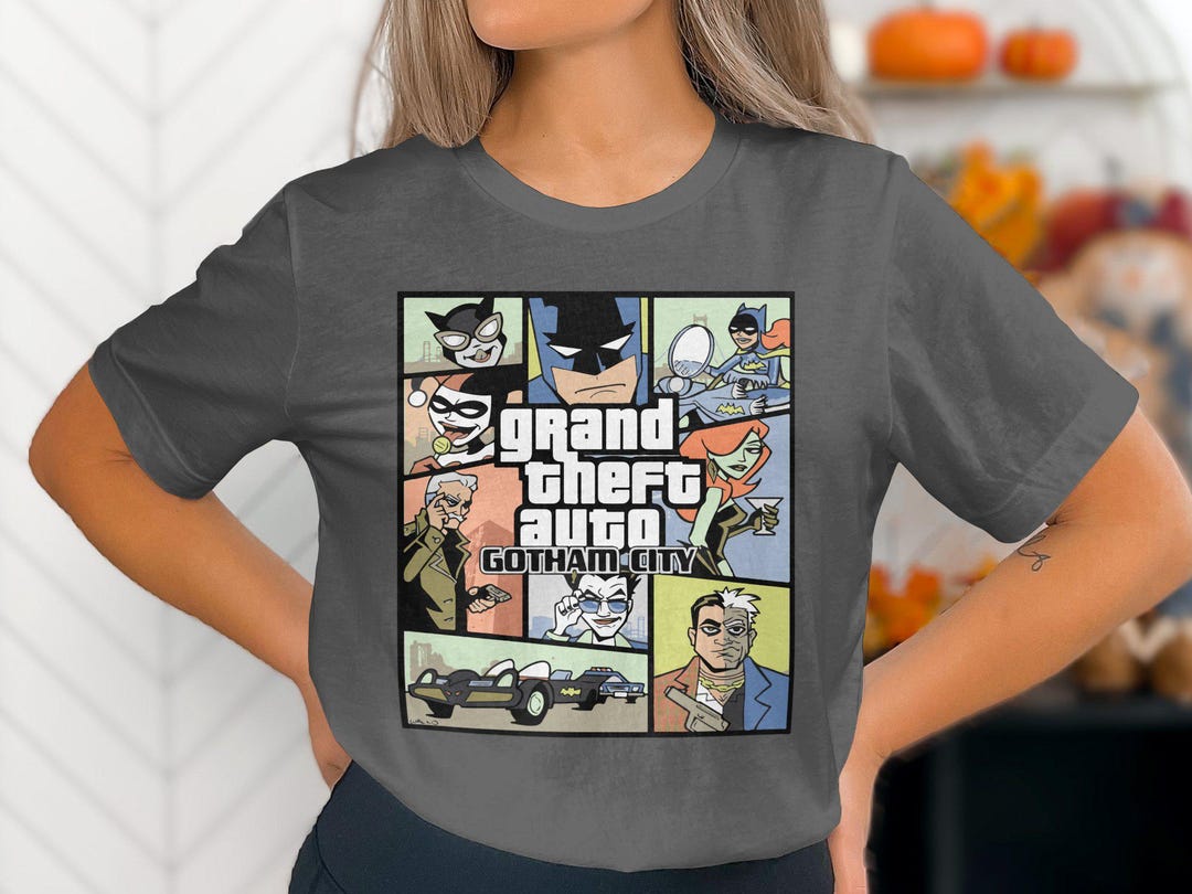 Grand Theft Auto Gotham City Graphic Tee Fun Comic Inspired Shirt ...