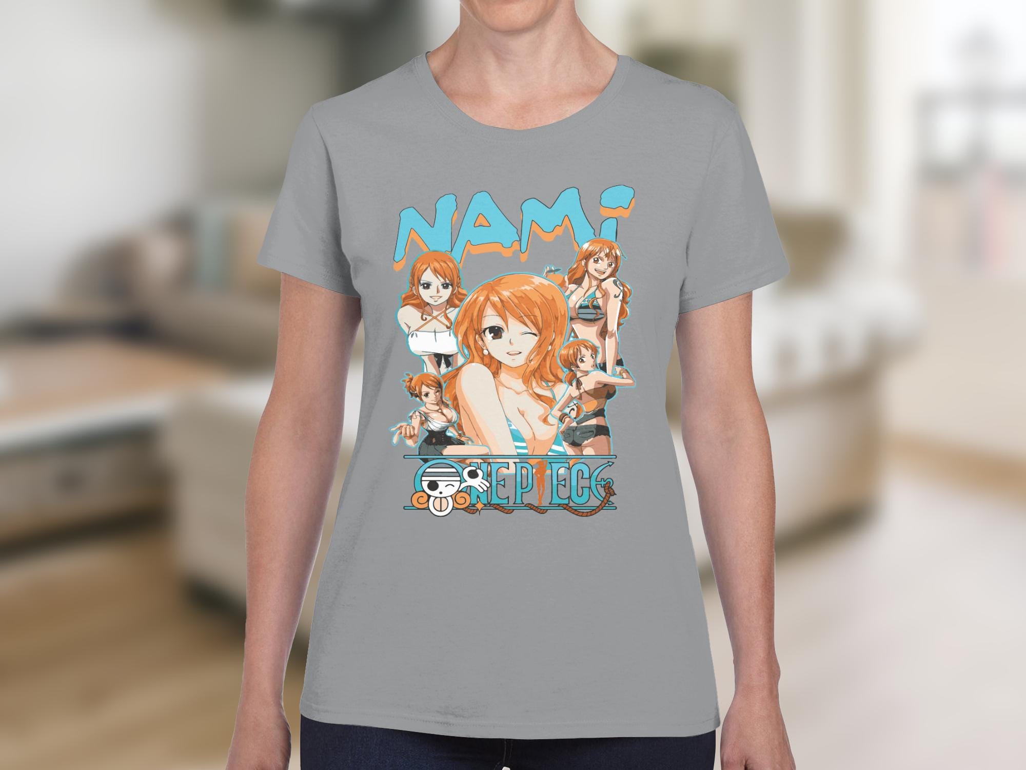 One Piece Nami T-shirt Anime Fan Art Graphic Tee Gift for Otaku Casual ...