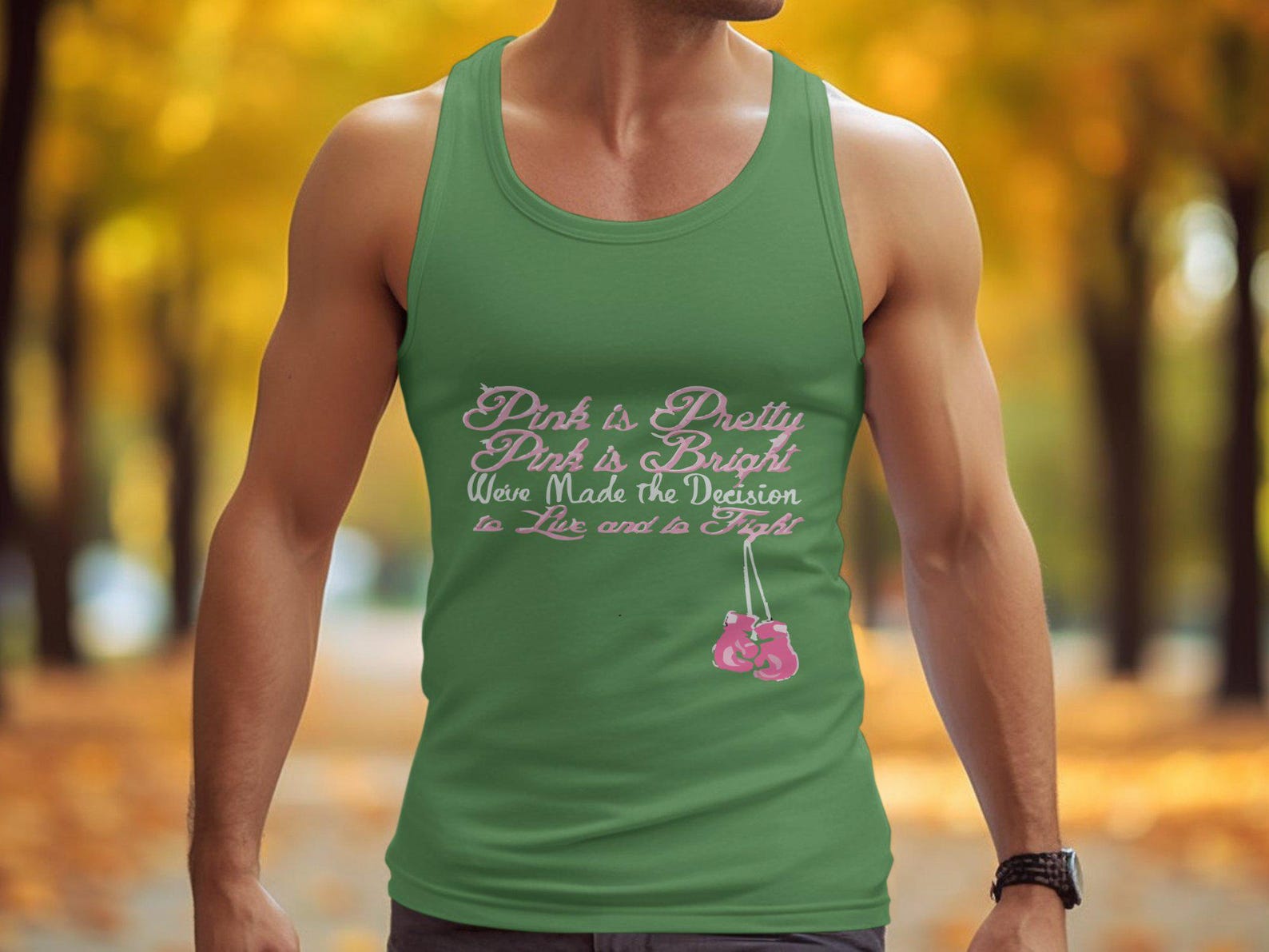Pink is Pretty Pink is Bright Tank Top, Inspirational Boxing Tank Top ...