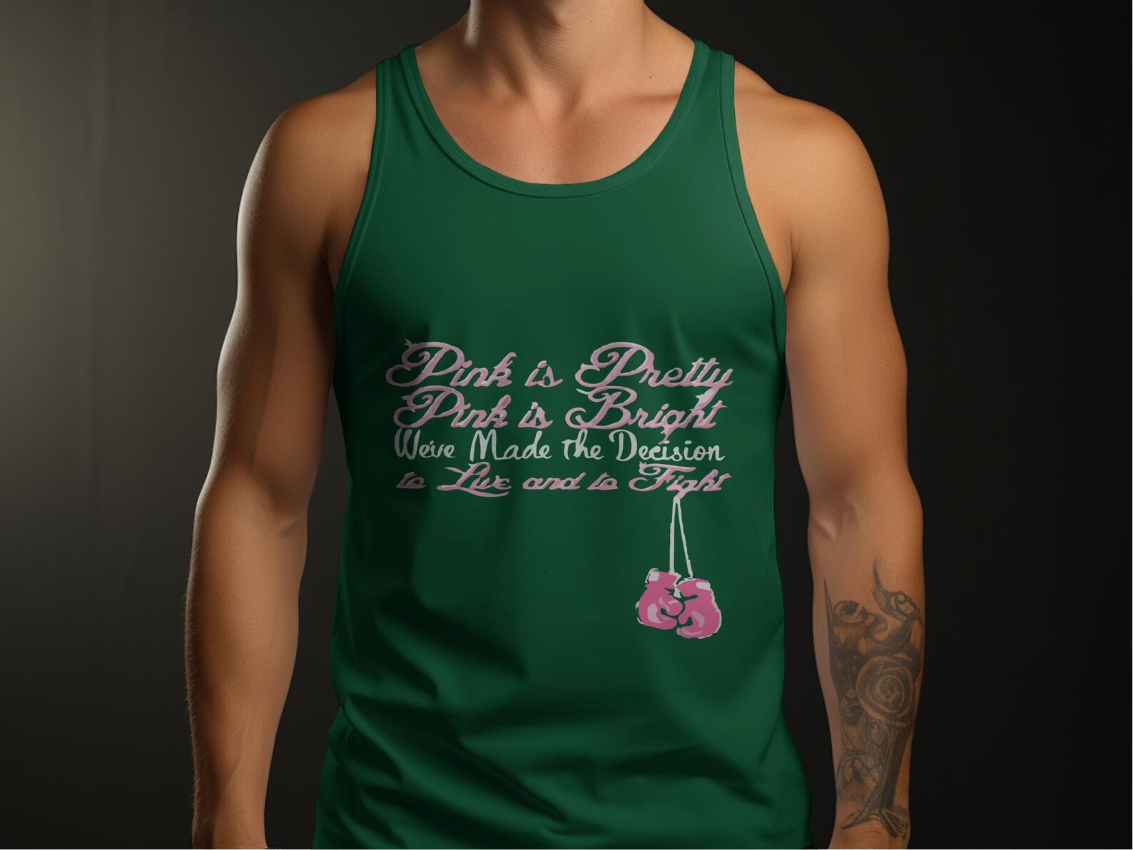 Pink is Pretty Pink is Bright Tank Top, Inspirational Boxing Tank Top ...