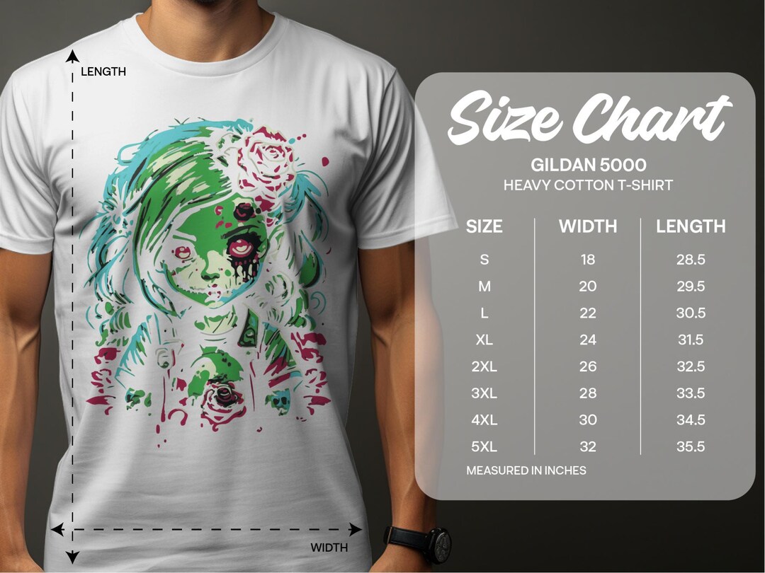 Zombie Girl Art Design, Colorful Grunge T-shirt, Horror Graphic Tee ...