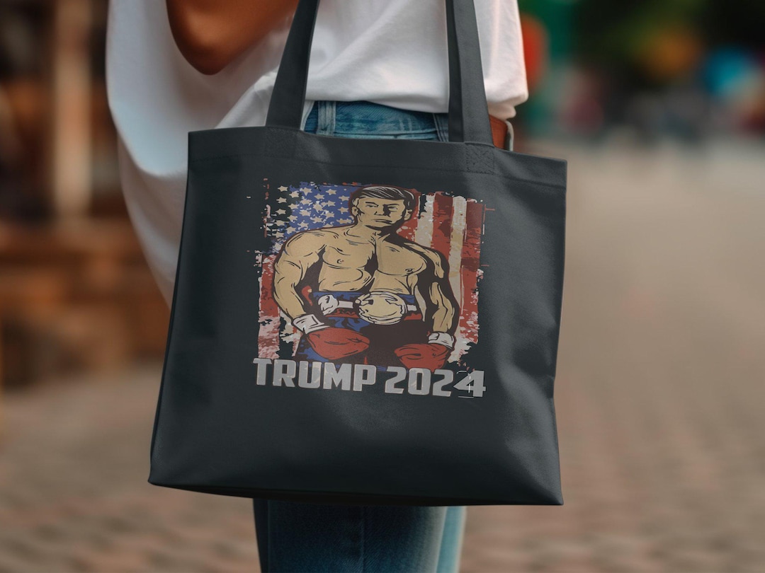 Patriotic Trump 2024 Tote Bag, Boxing Trump 2024 Tote Bag, Political ...