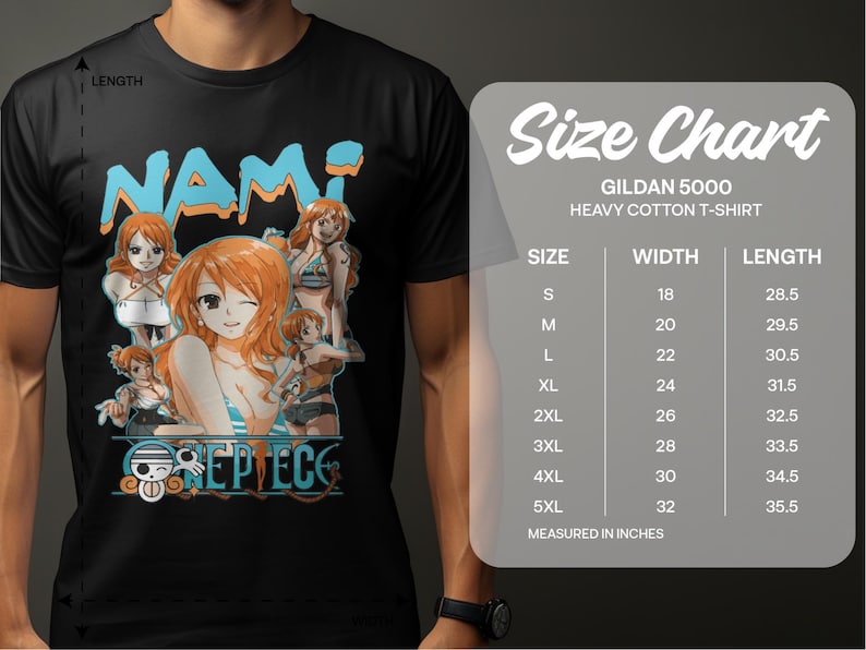 One Piece Nami T-shirt Anime Fan Art Graphic Tee Gift for Otaku Casual ...