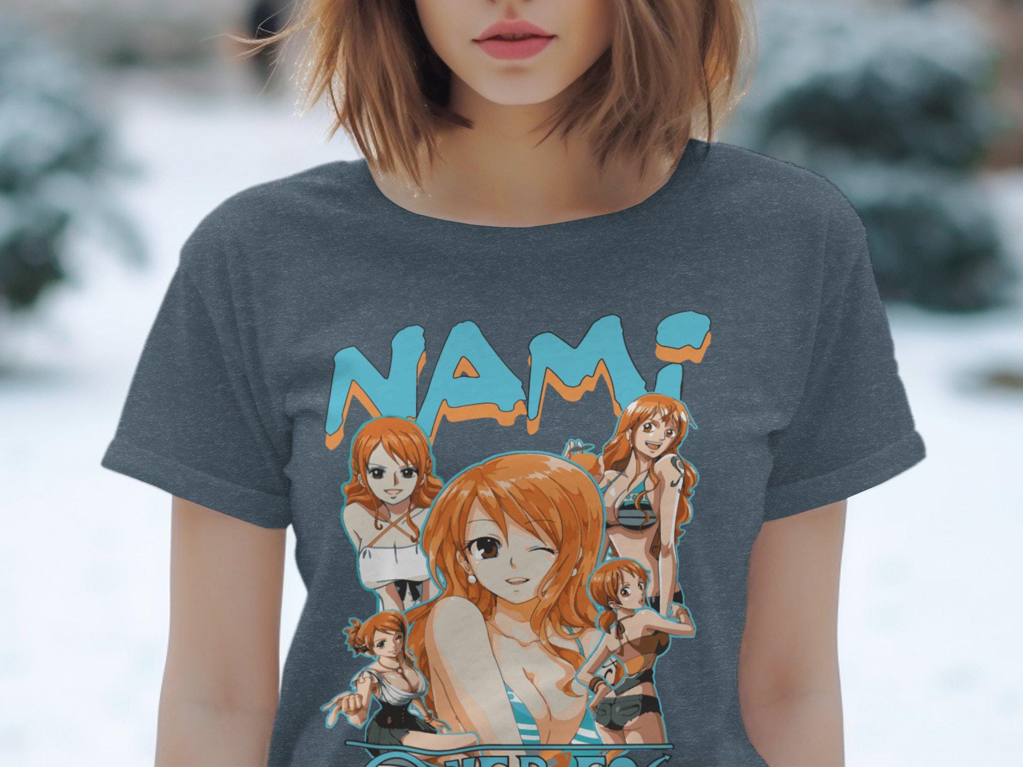 One Piece Nami T-shirt Anime Fan Art Graphic Tee Gift for Otaku Casual ...