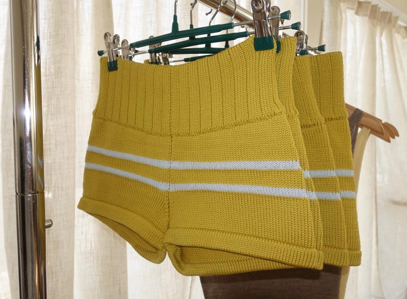 Knit Micro Mini Shorts With Stripes. 100% Wool. Comfy & Stretchy - Etsy