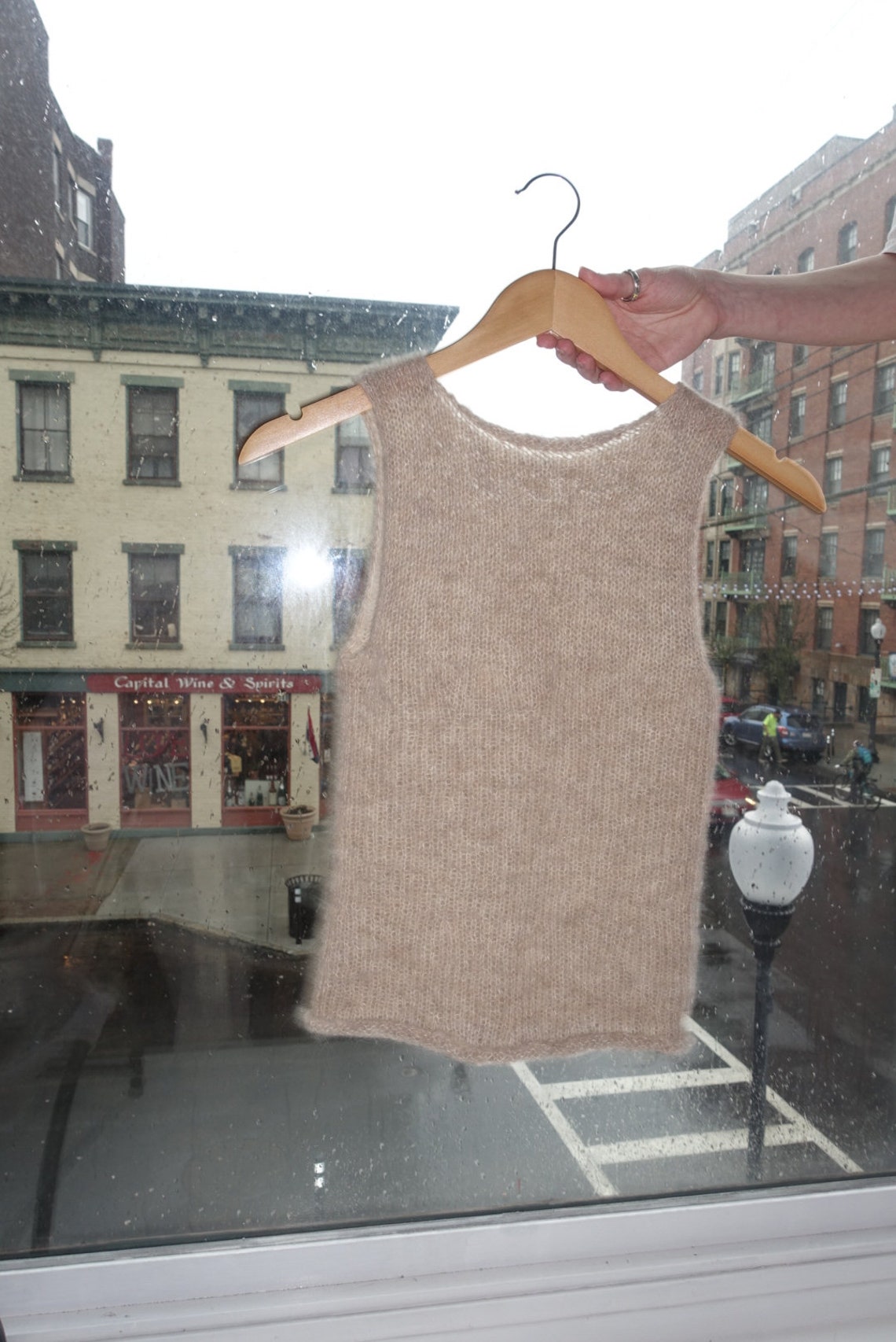Hand Knit Tank Top in Color oatmeal Made With Alpaca Silk & 100% Merino ...