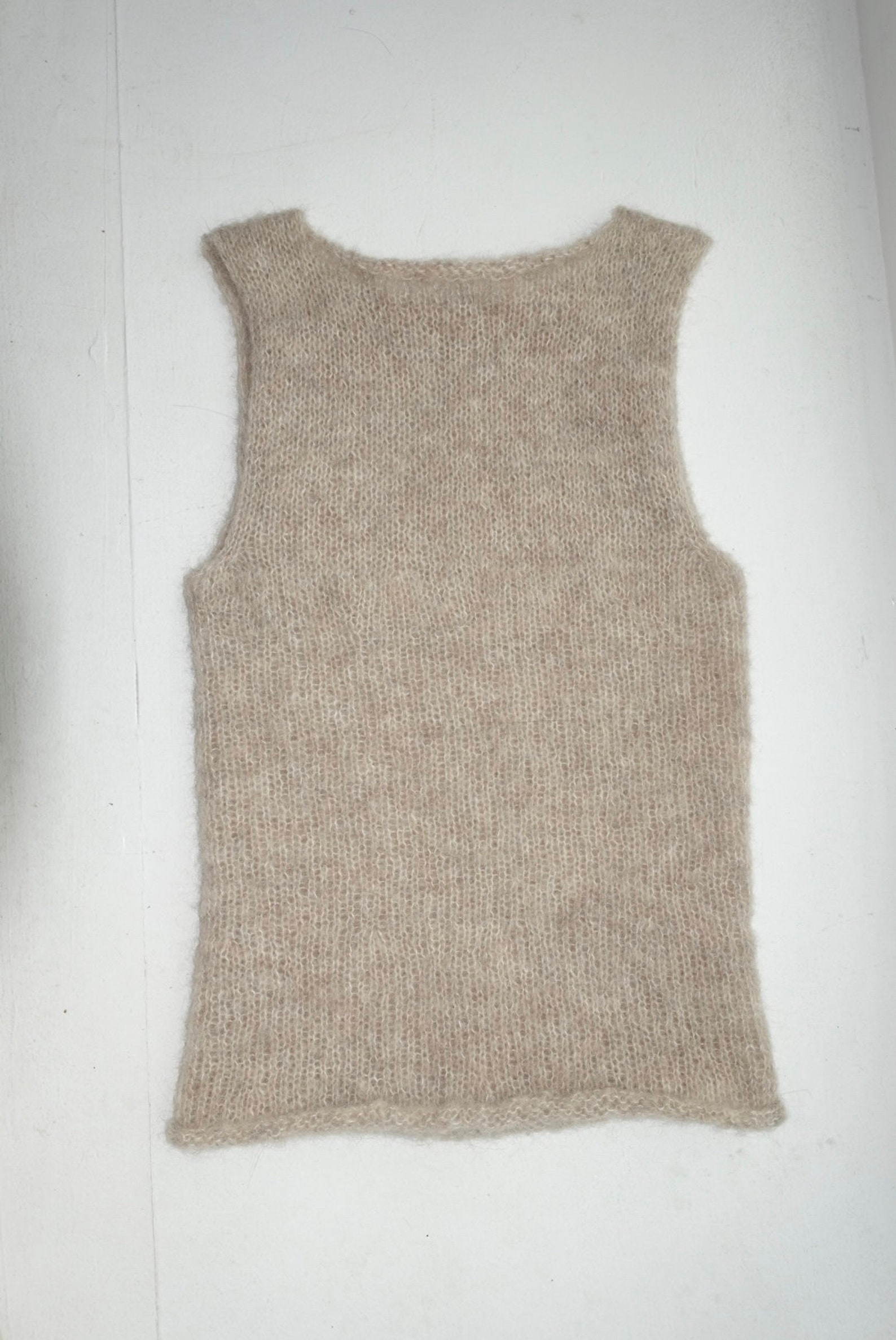 Hand Knit Tank Top in Color "oatmeal" Made With Alpaca Silk & 100% ...