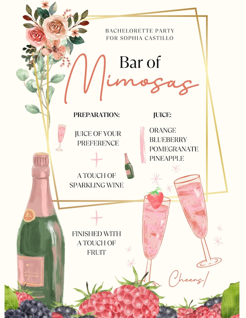 Custom Mimosa Bar Menu - Etsy