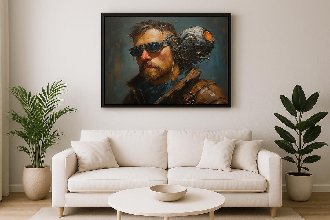 Cyberpunk Sentinel Art: Futuristic Cyborg Portrait (digital Download ...