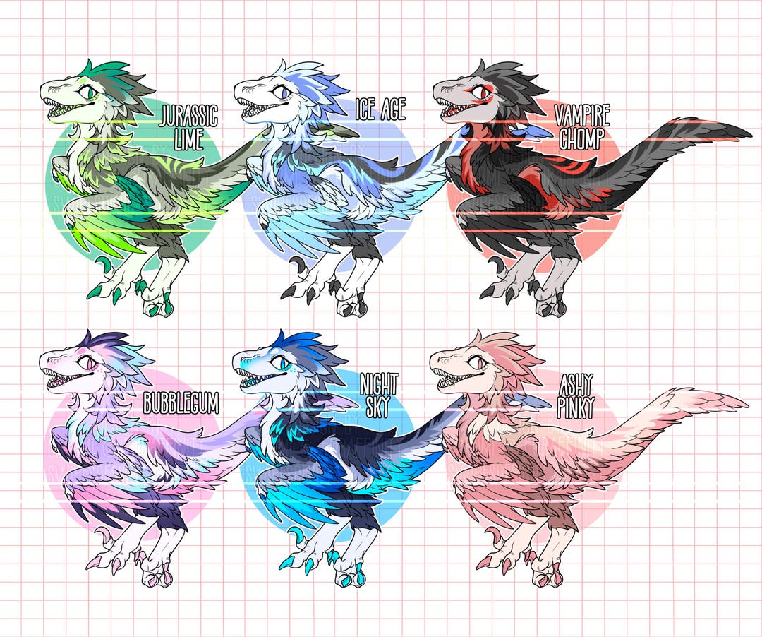 Raptor Chibi Batch Furry Furries Fursona Sona OC Character Char Adopt ...