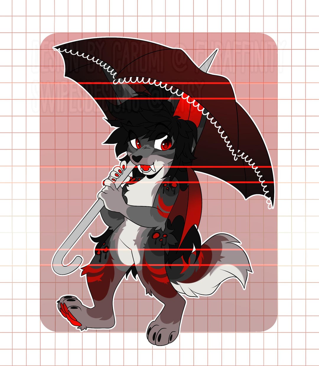 Vampire Bat Dog Canine Wolf Furry Furries Fursona Sona OC Female Girl ...