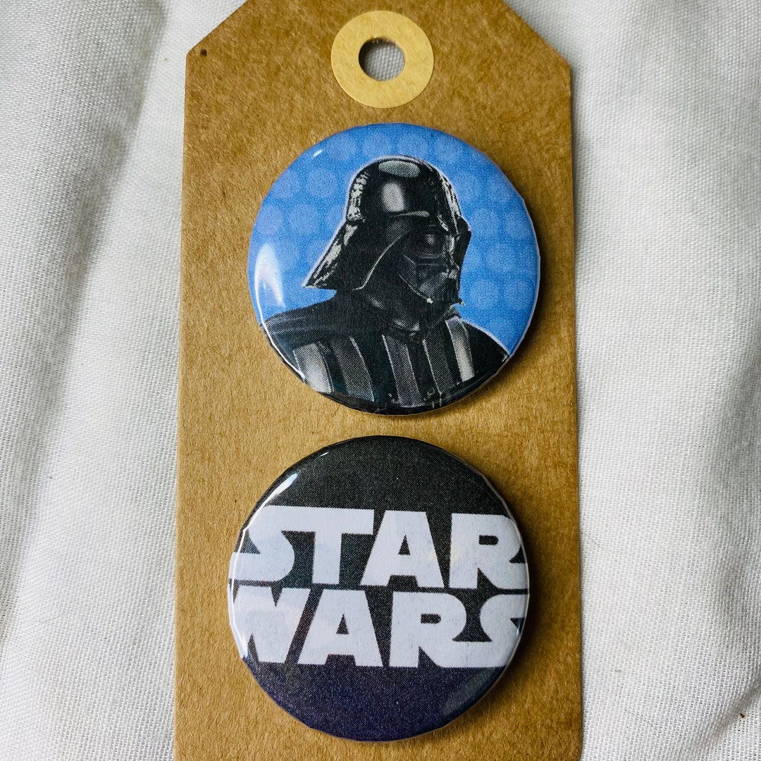 2 Pack Upcycled darth Vader / Star Wars Buttons - Etsy