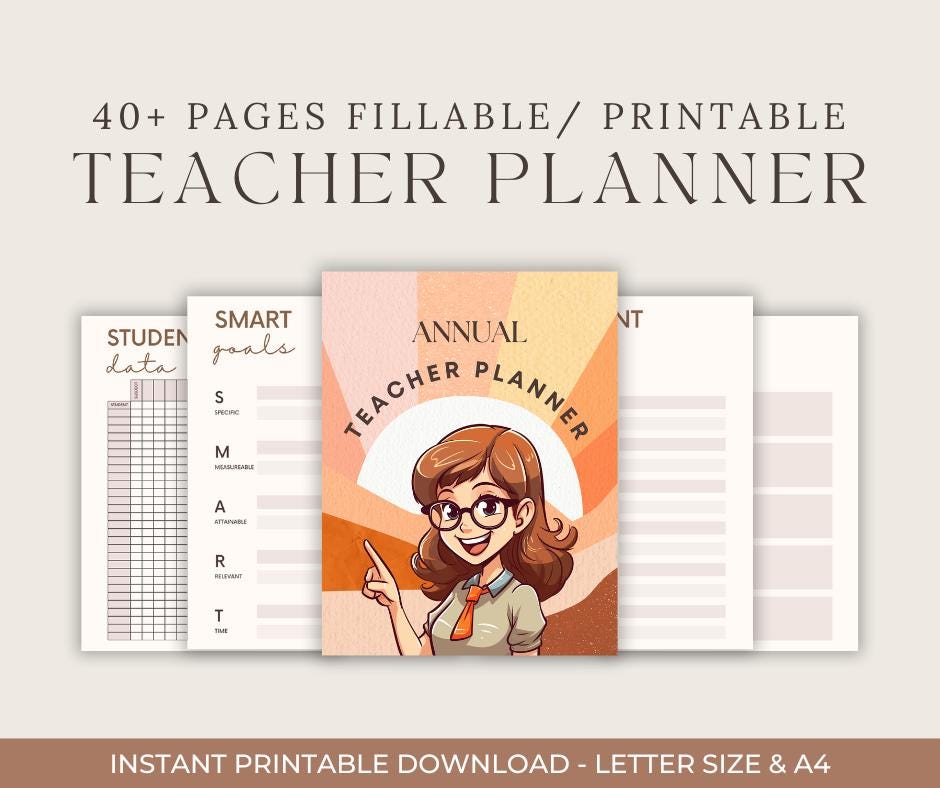 Printable Teacher Planner | Annual Lesson Plan & Classroom Organizer ...