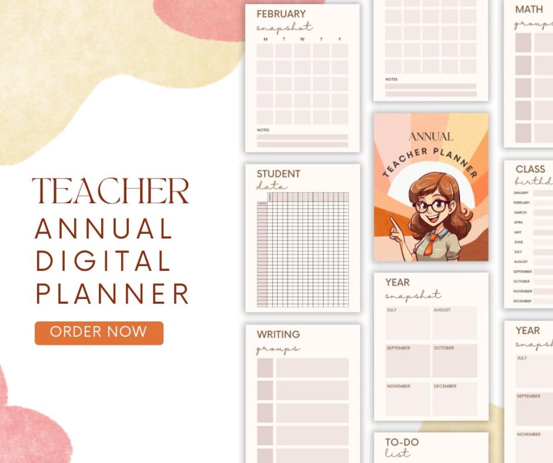 Printable Teacher Planner | Annual Lesson Plan & Classroom Organizer ...
