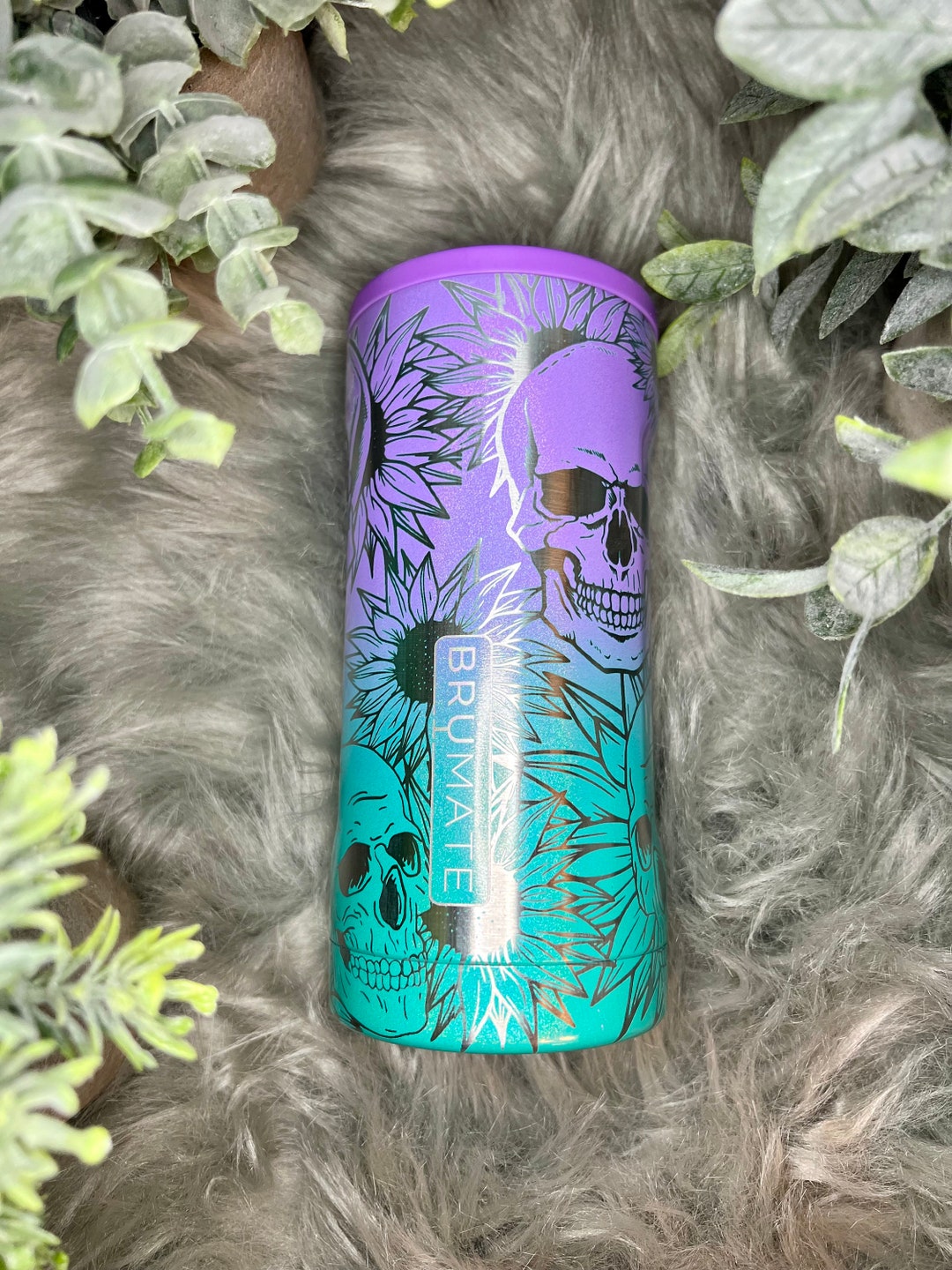 Engraved Brumate Hopsulator Slim Cozie, Sunflower Skull Design - Etsy