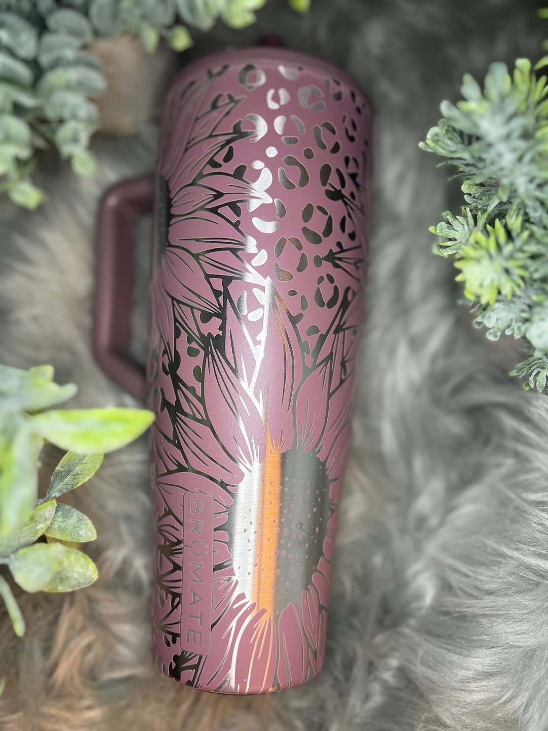 Sunflower Leopard Print Engraved Brumate Era Tumbler, Sunflower Leopard ...