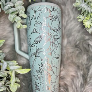 Engraved 40oz Brumate Era Tumbler, Peony Engraved Era, 40oz Tumbler ...