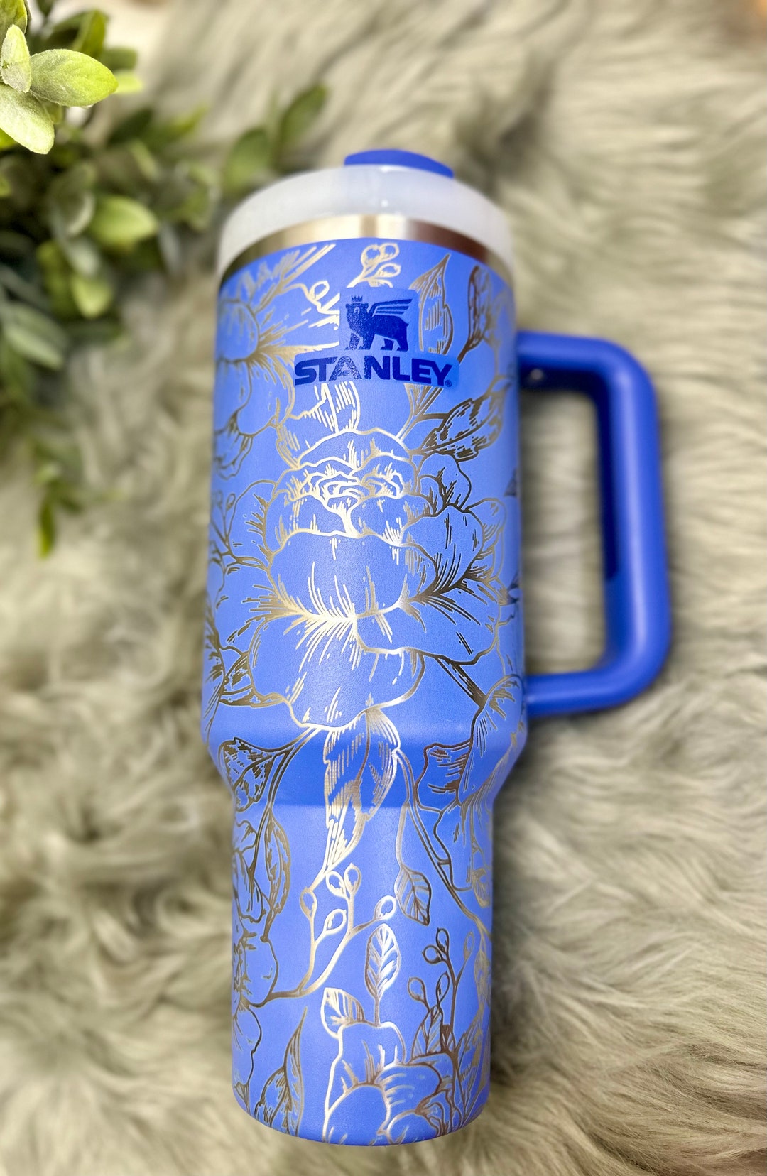 Engraved Peony Stanley Quencher, 40 Oz Floral Tumbler - Etsy