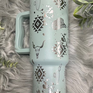 Western Engraved 40oz Simple Modern Trek Tumbler, Western Floral, 40oz ...