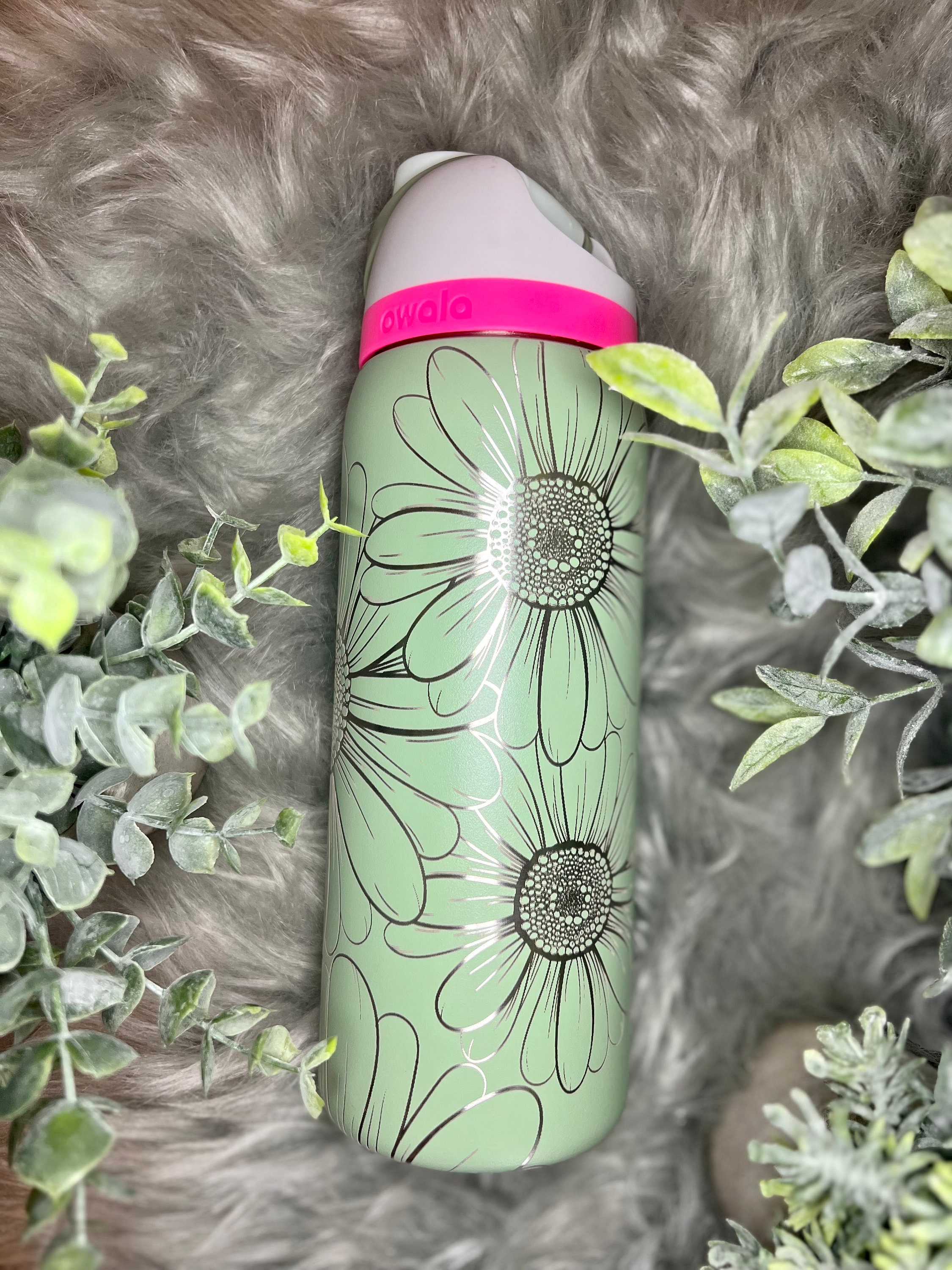 Daisy Engraved Owala Freesip Water Bottle, 32oz Floral Wrap - Etsy