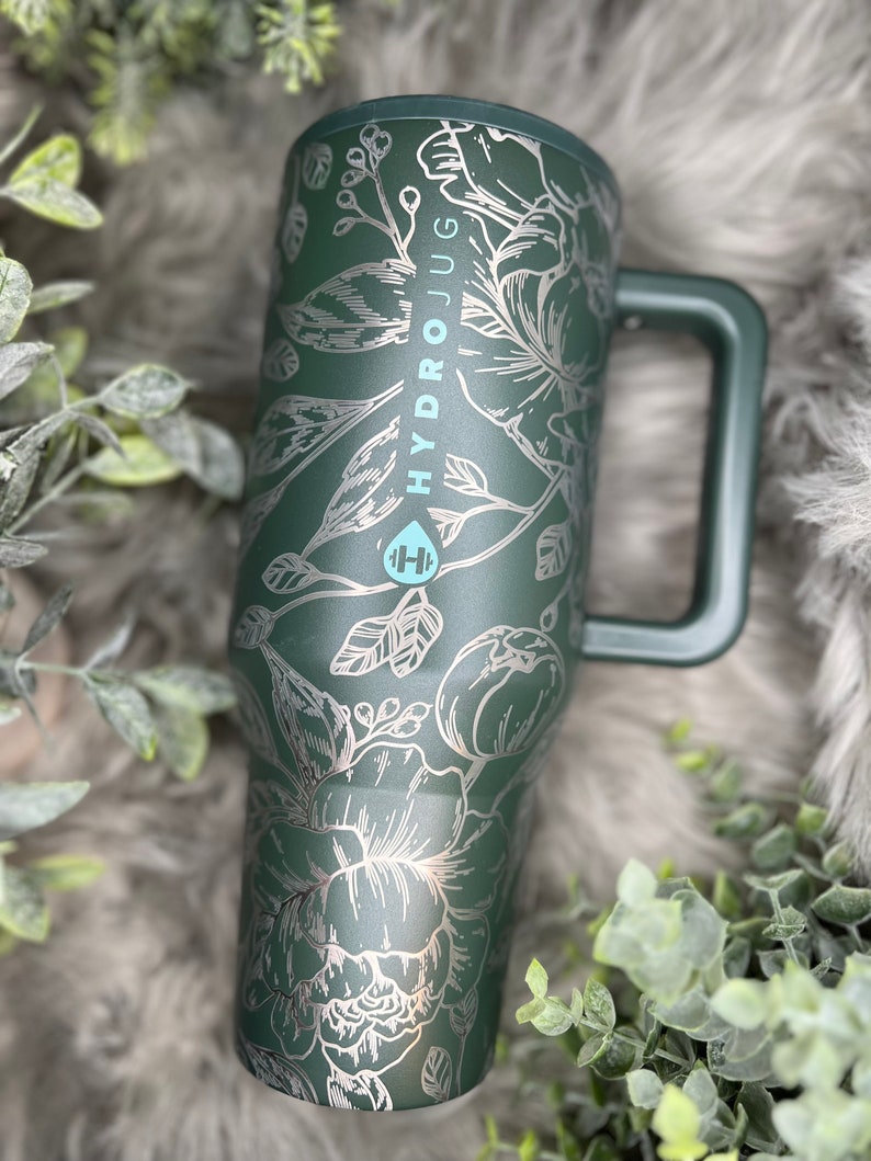 Peony Engraved Hydrojug Traveler 40 Oz, Peony Full Wrap, Hydrojug ...