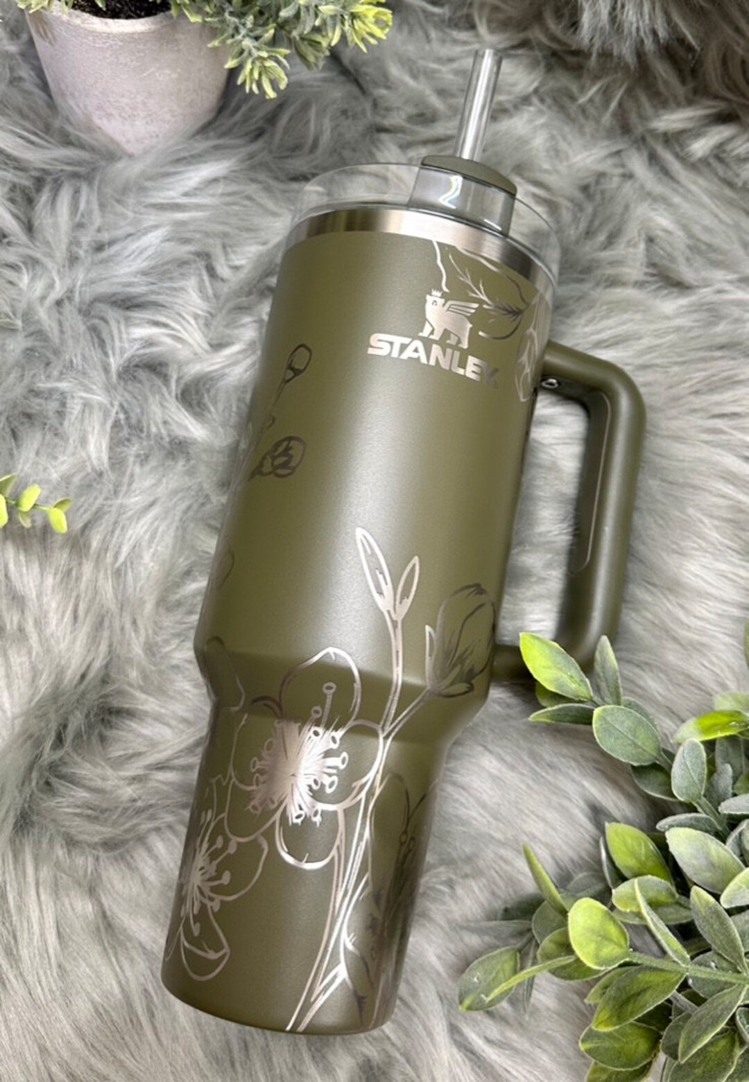 Japanese Cherry Blossom Engraved Stanley Quencher H2.0 Flowstate ...