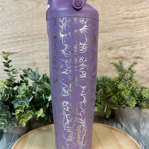 Peony Engraved Owala Freesip Sway Tumbler, Owala Water Bottle, Custom ...