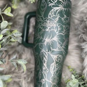 Peony Engraved Hydrojug Traveler 40 Oz, Peony Full Wrap, Hydrojug ...