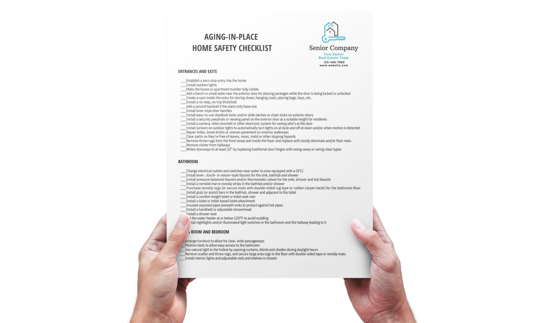 Aging in Place Home Safety Checklist, Real Estate, Downsizing, Booklet ...