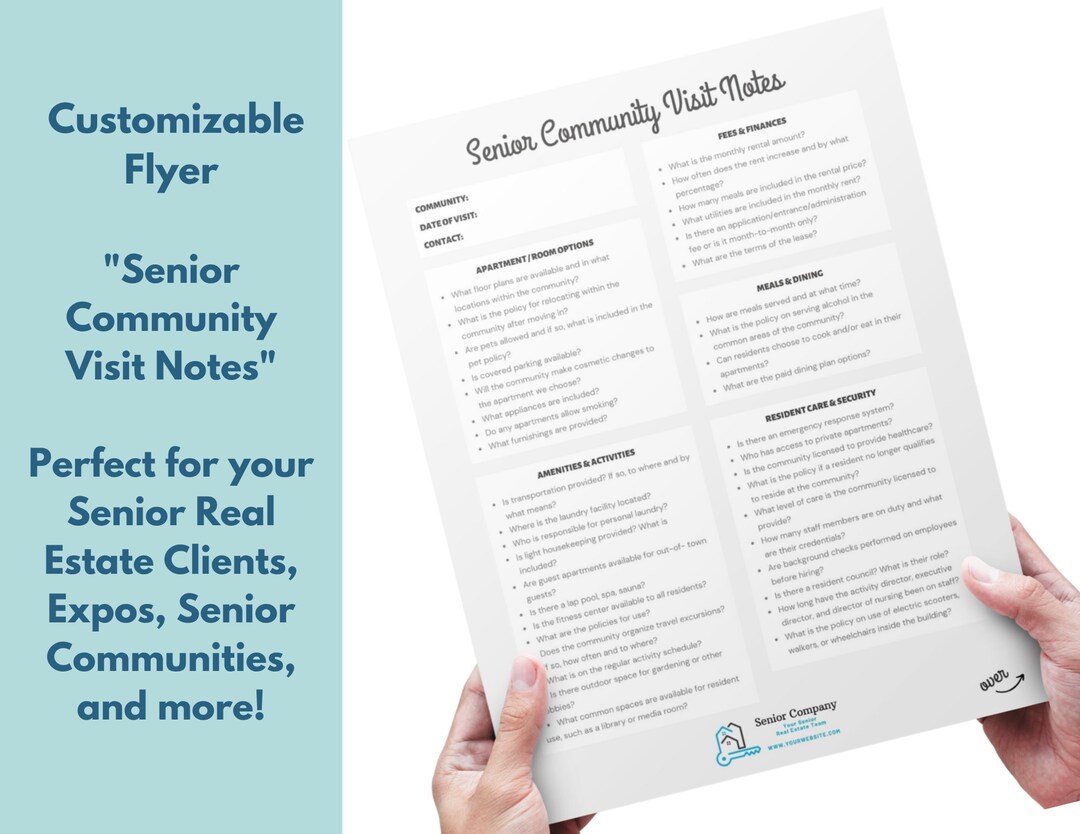 Senior Community Tour Guide, Real Estate, Downsizing, Booklet, Senior ...
