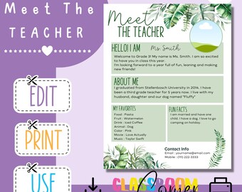 Printable Meet the Teacher Template Editable in Canva A4 - Etsy