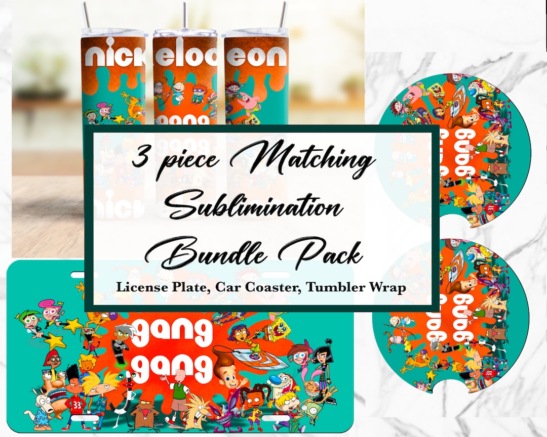 Nickelodeon Car Accessories: License Plate, Coaster & Tumbler Wrap (PNG ...