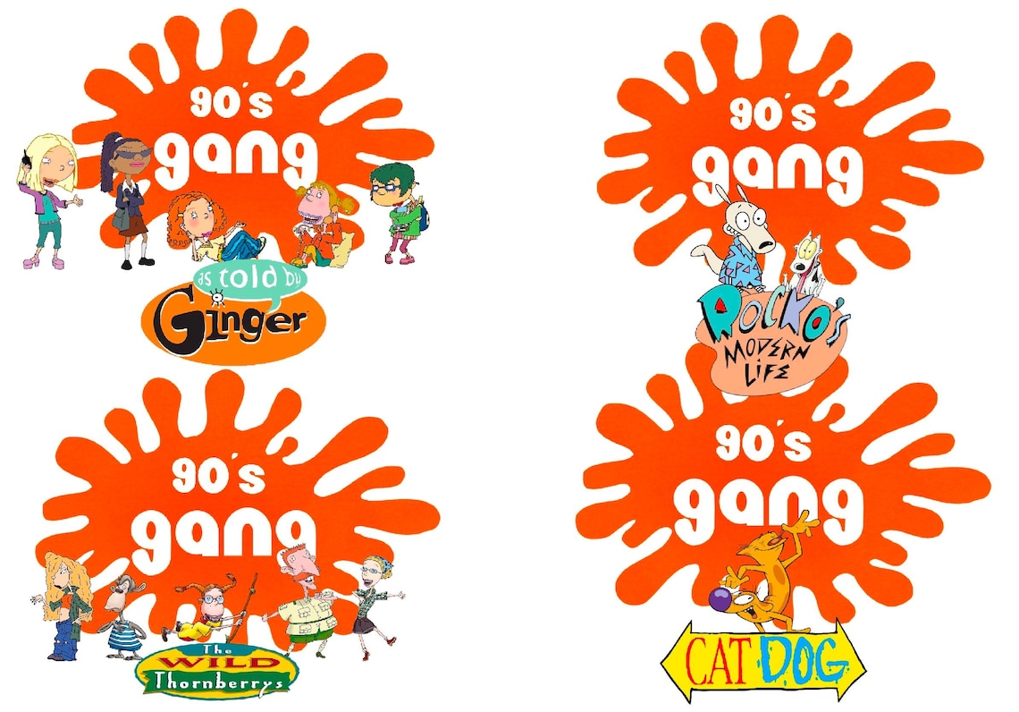 90s Nickelodeon Cartoons Digital Art Print, All Characters, Kids Tv ...