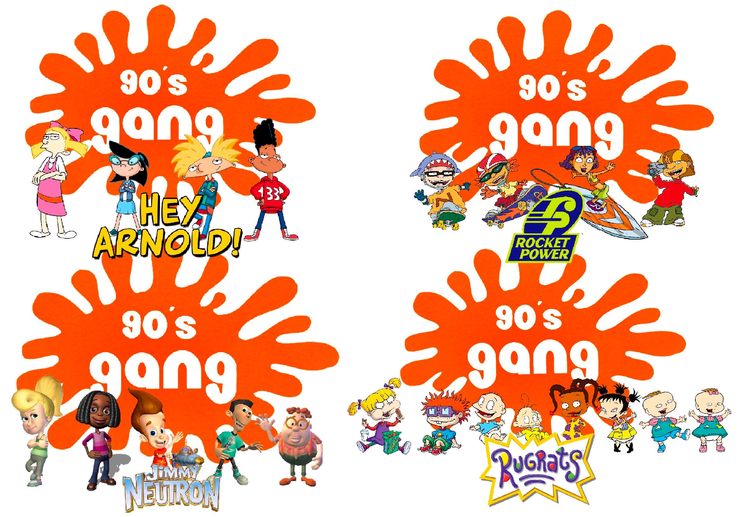 90s Nickelodeon Cartoons Digital Art Print, All Characters, Kids Tv ...