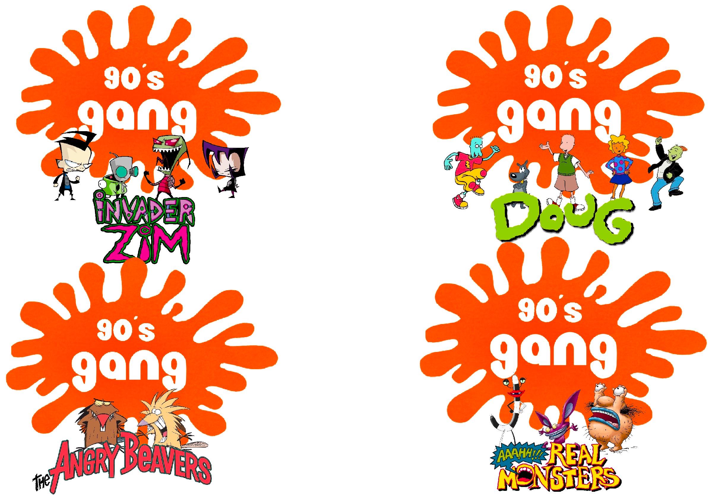 90s Nickelodeon Cartoons Digital Art Print, All Characters, Kids Tv ...