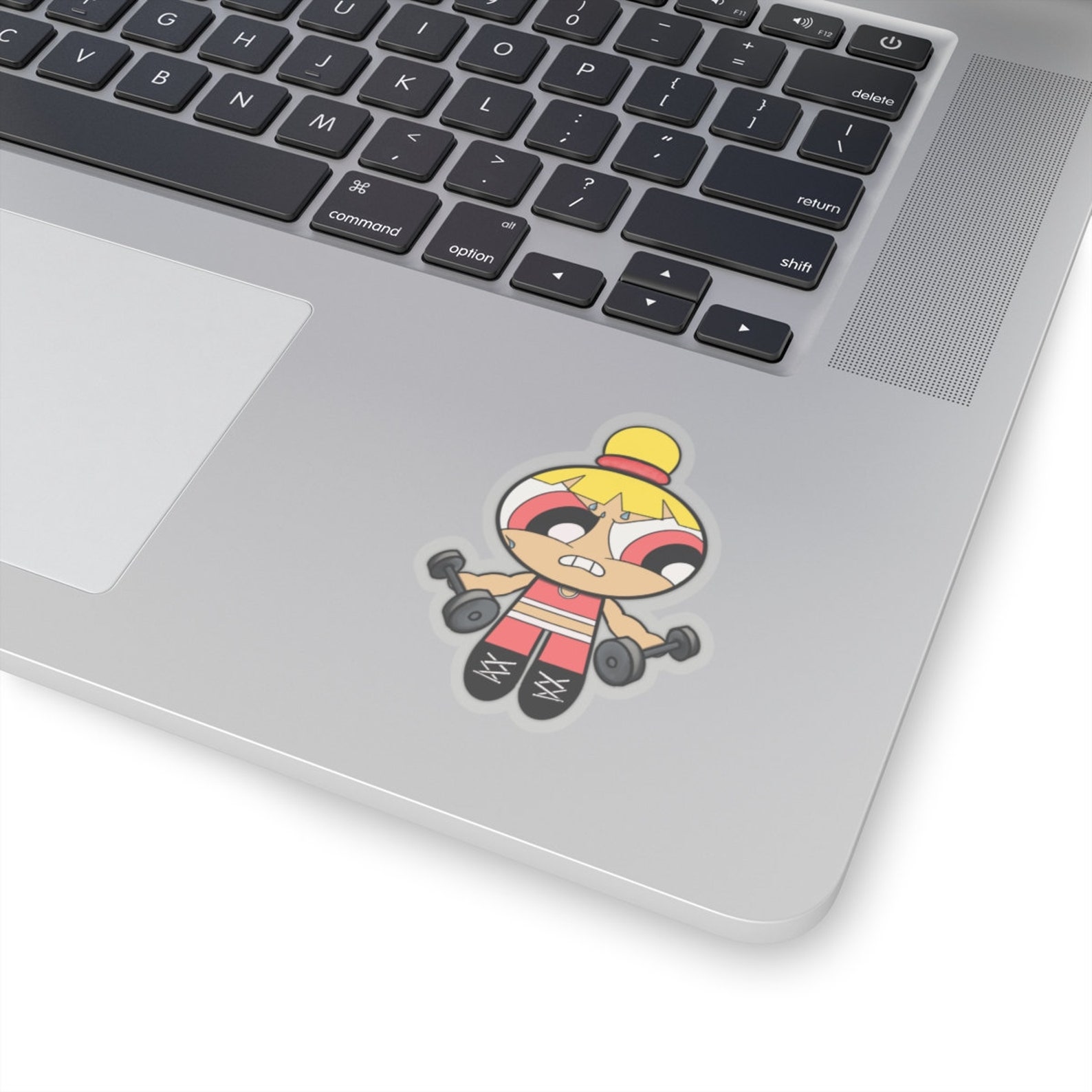Pink Powertough Girl Fitness Sticker - Etsy
