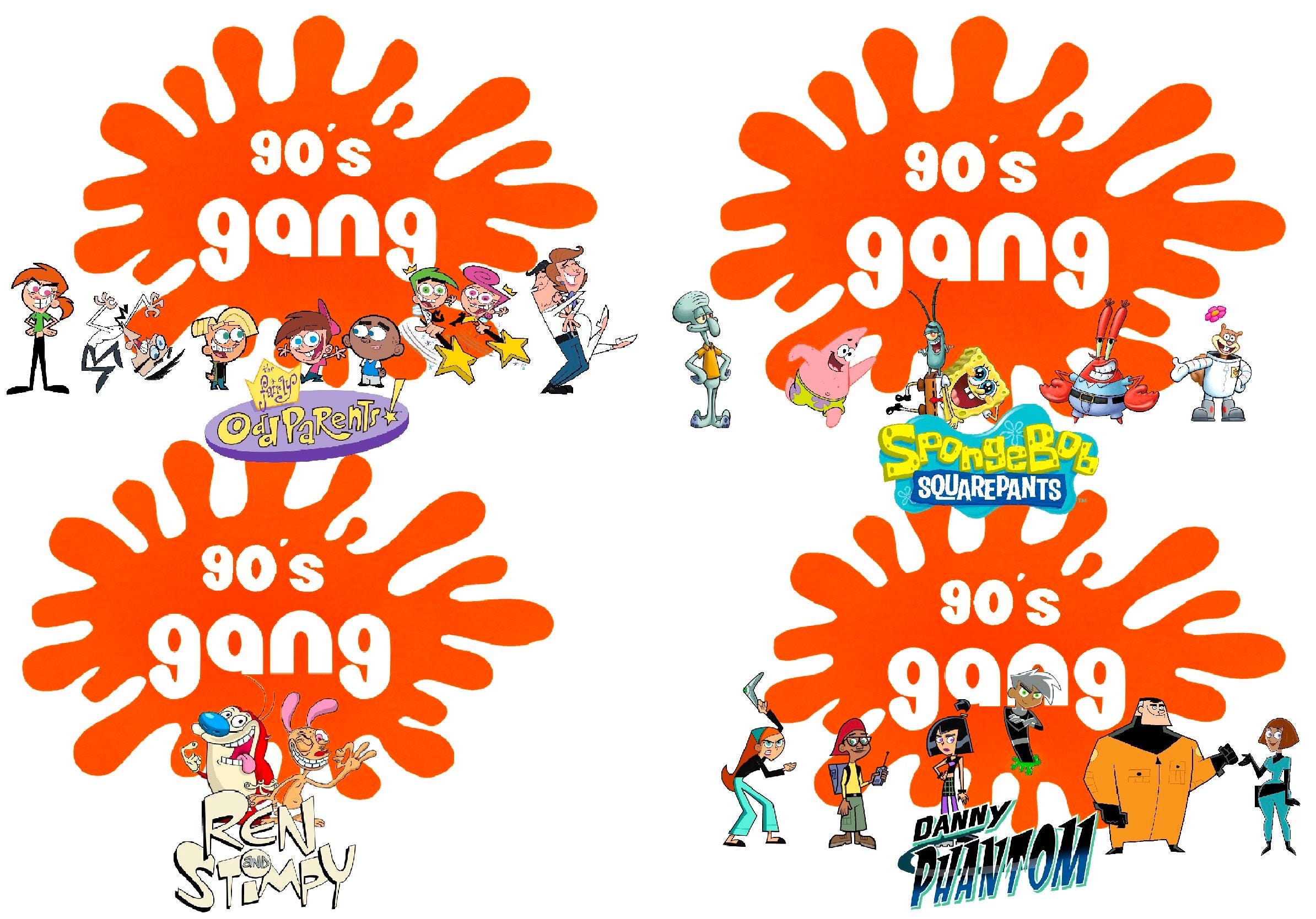90s Nickelodeon Cartoons Digital Art Print, All Characters, Kids Tv ...