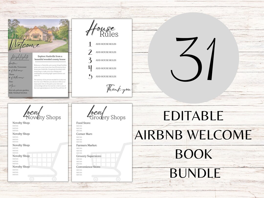 Airbnb Sign Bundle Template, Editable Airbnb, Signs Rental Home, Wifi ...