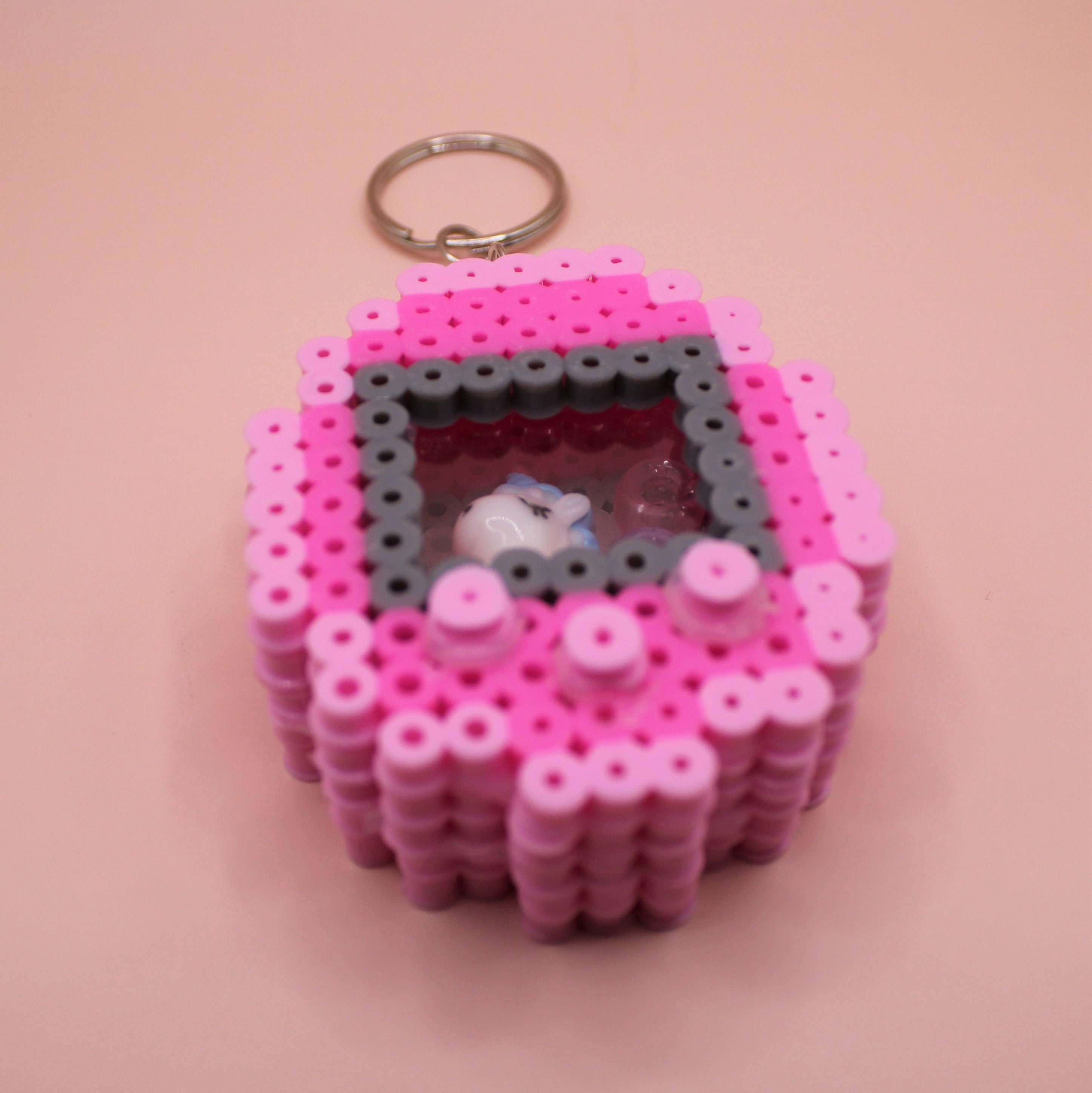 Fuse/perler Bead Unicorn Tamagotchi Shaker 3D Keychain - Etsy