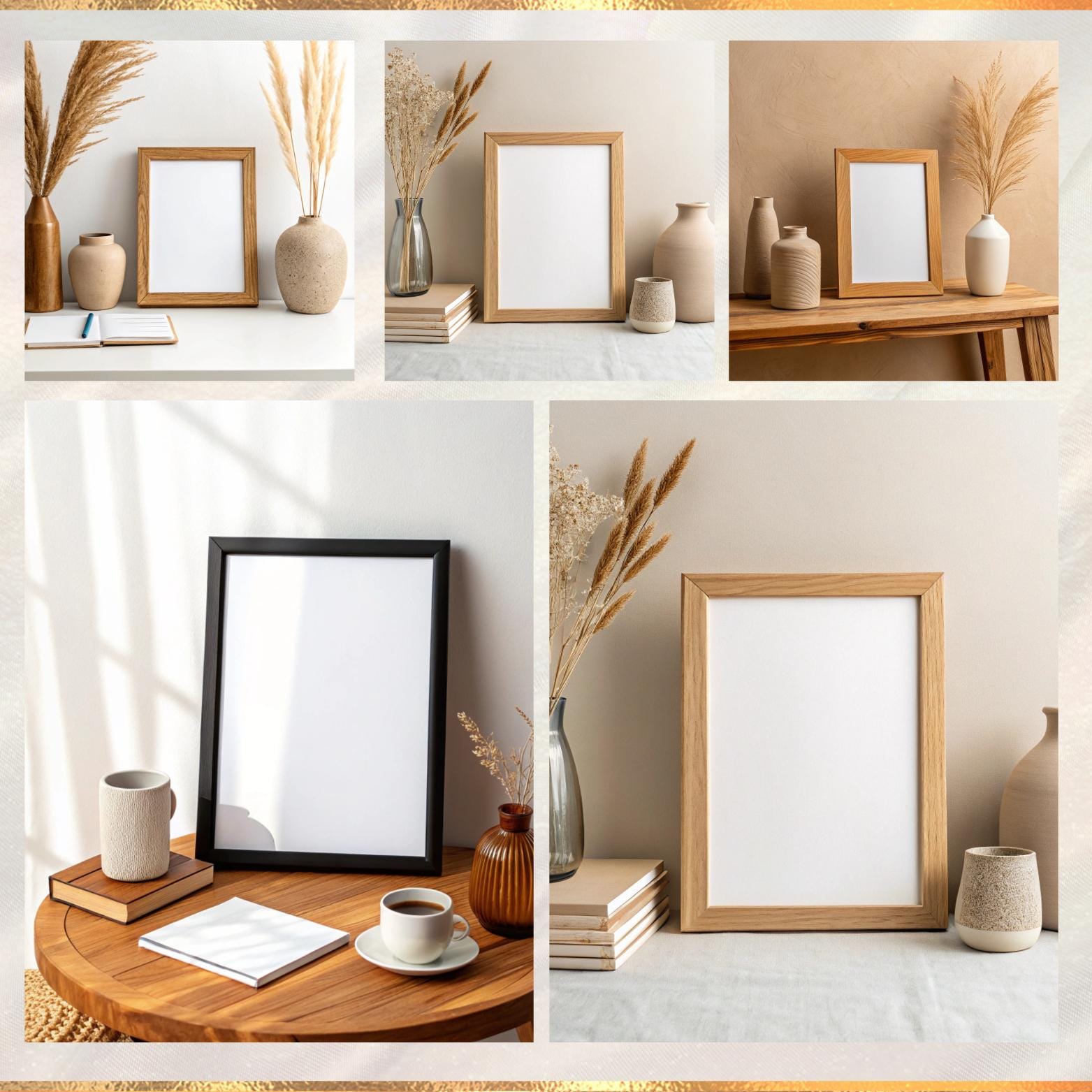 Natural Wood Frame Mockup, PSD Frames Bundle (digital Download) - Etsy