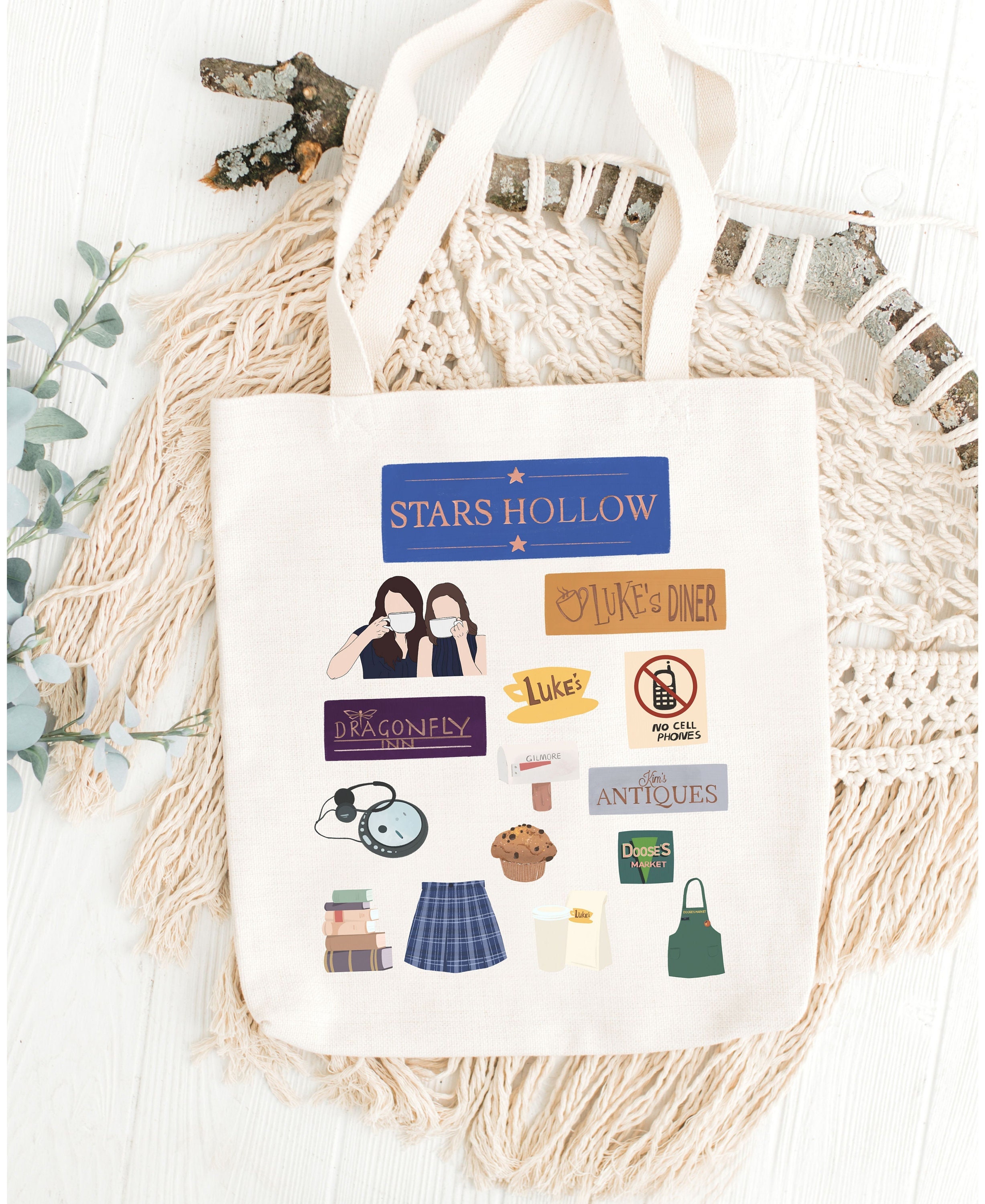 Gilmore Girls Collage Tote Bag Gilmore Girls Stars Hollow - Etsy