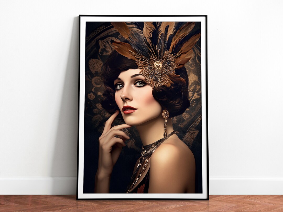 Vintage Flapper Girl Print, 1920's Fashion Style, Art Deco Poster ...