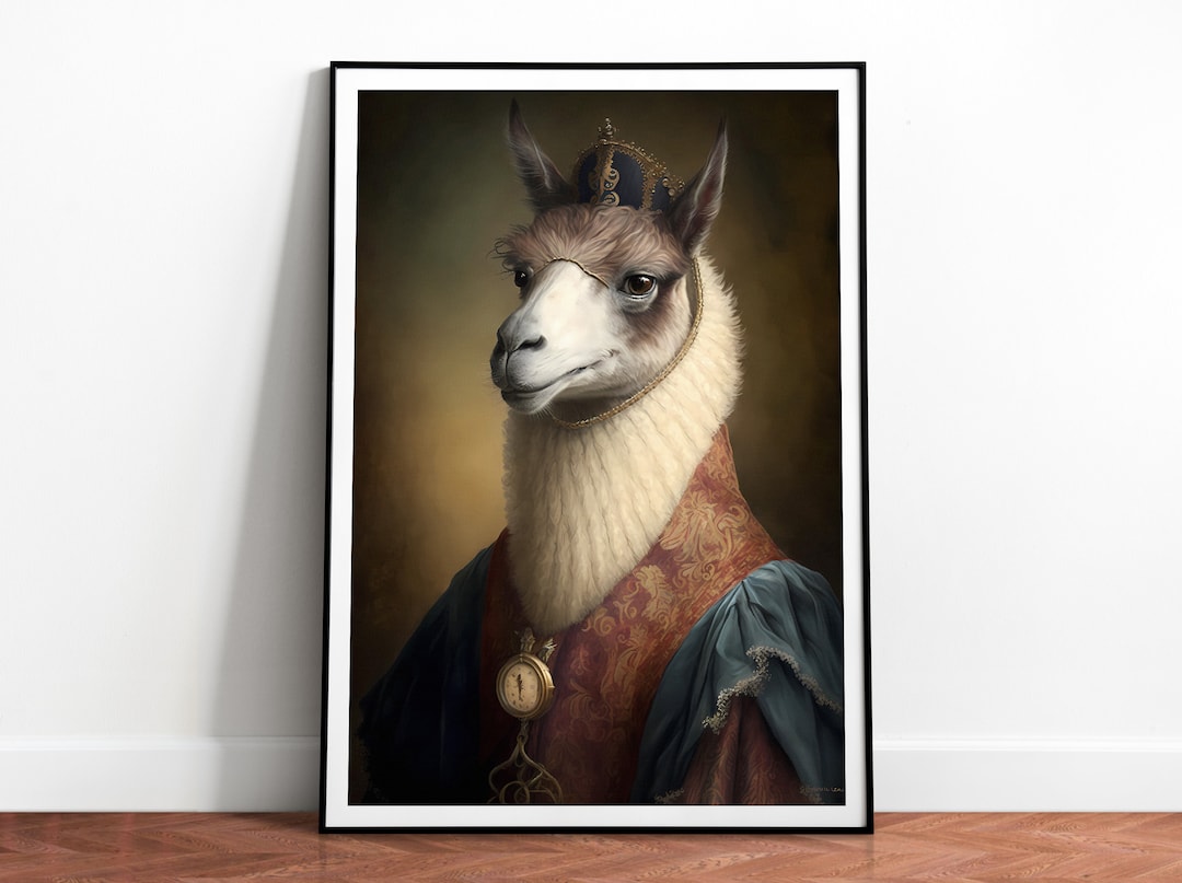Vintage Llama Portrait Print, Renaissance Painting, Antique Art Poster ...