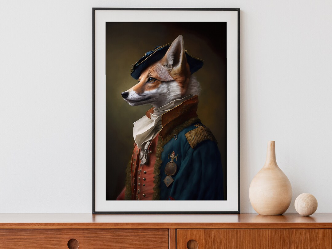 Vintage Fox Portrait Print, Renaissance Painting, Antique Art Poster ...