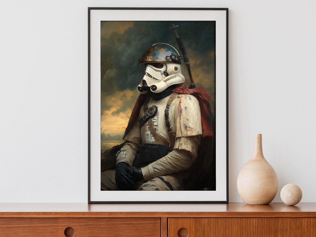 Vintage Stormtrooper Portrait, Renaissance Style Painting, Star Wars ...