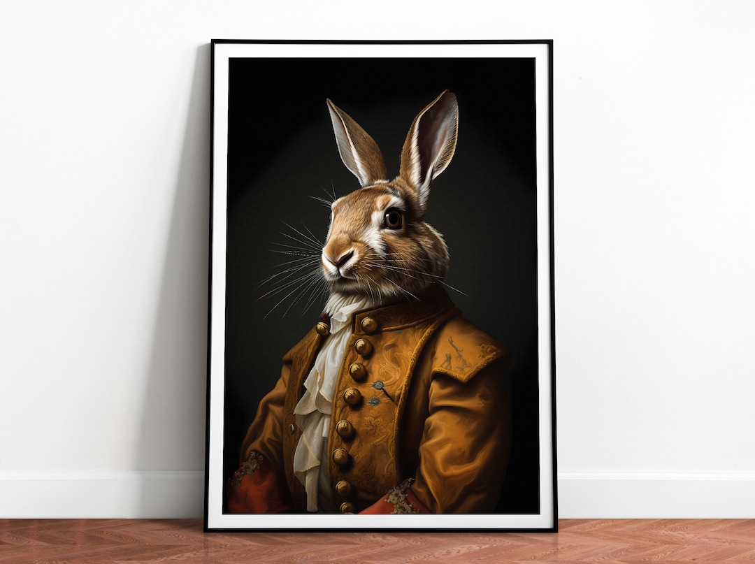 Vintage Rabbit Portrait Print, Renaissance Painting, Antique Art Poster ...