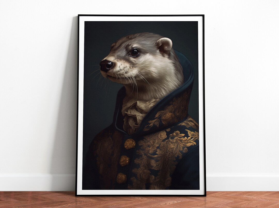 Vintage Otter Portrait Print, Renaissance Painting, Antique Art Poster ...