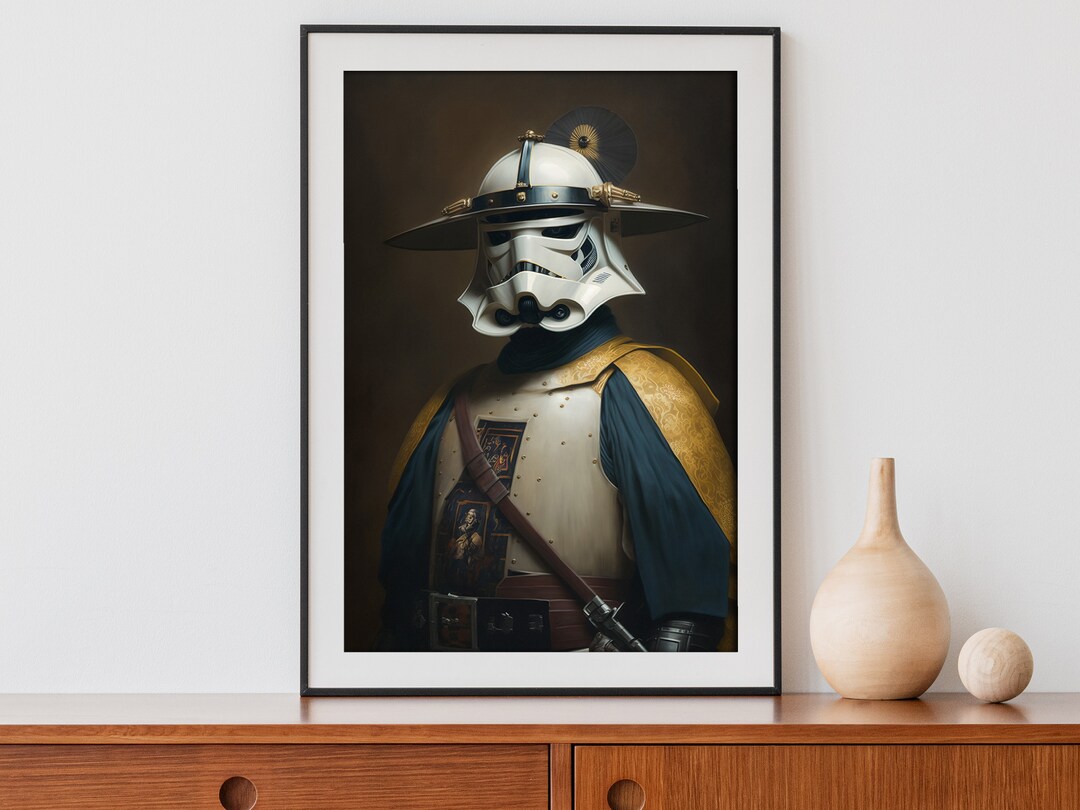 Vintage Stormtrooper Portrait, Renaissance Style Painting, Star Wars ...